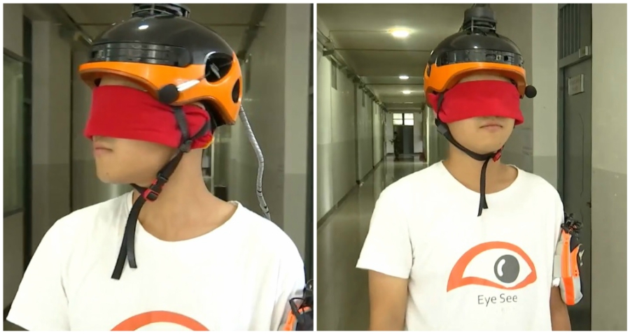Chinese College Students Create Genius Smart Helmet That Helps Blind ...