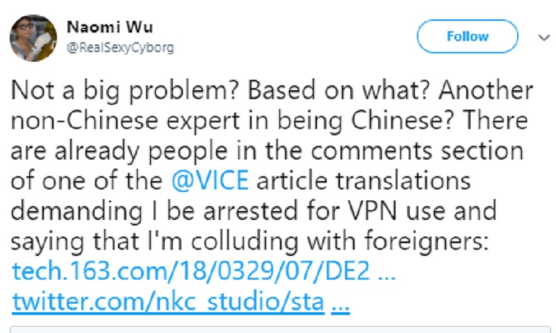 Why Vice’s Reporting on Naomi Wu Could Get Her Arrested in China ...