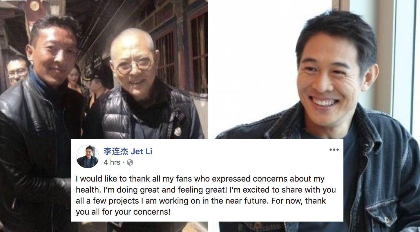 Jet Li Breaks Silence on Facebook to Reassure Fans After ...