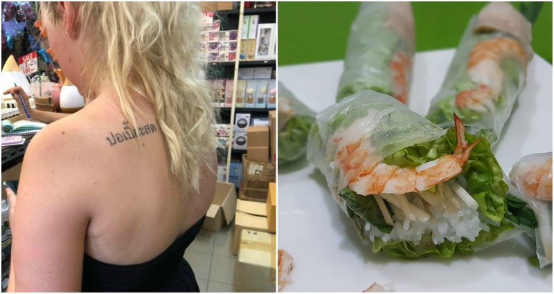 Tourist Goes Viral After Getting ‘Fresh Spring Rolls’ Tattoo in Thailand