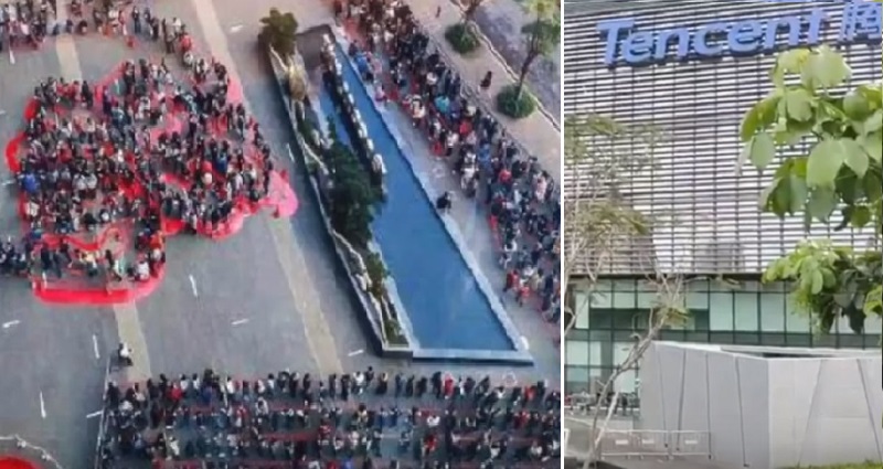 Tencent Employees Wait in Line For 3 Hours To Get Red Envelopes From ...