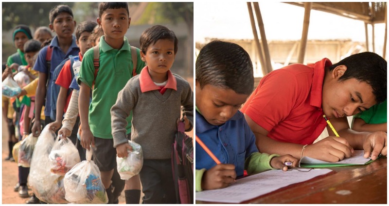 School in India Lets Kids Pay Tuition By Recycling Plastic | NextShark.com