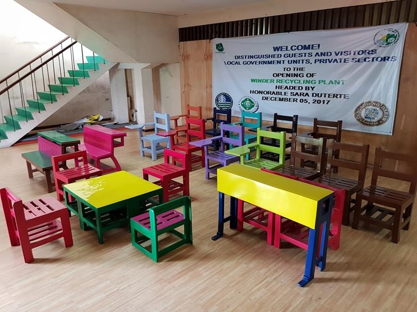 Filipino Engineer Uses Recycled Plastic Waste to Create Chairs for ...