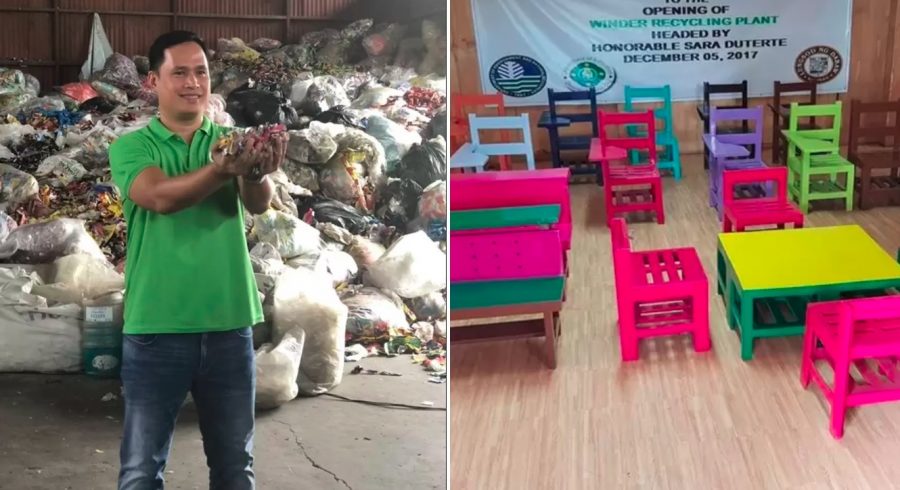 Filipino Engineer Uses Recycled Plastic Waste to Create Chairs for ...