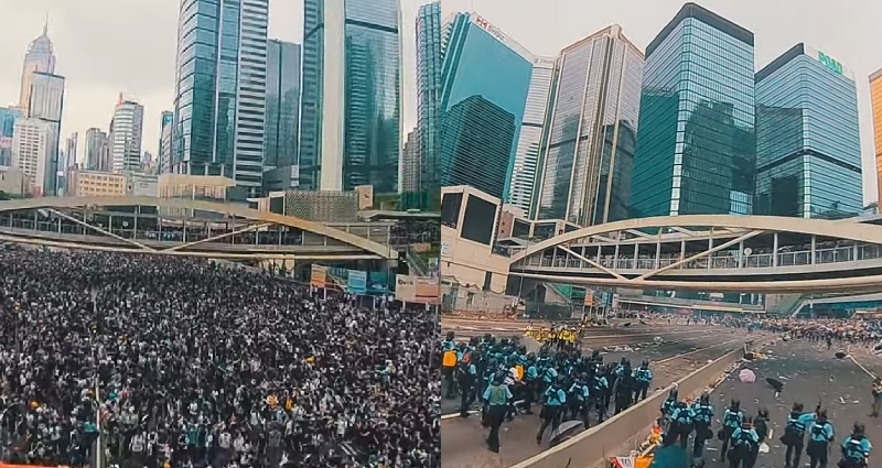 Drone Footage of Hong Kong's Protest Shows Epic 'Battle' on the Streets