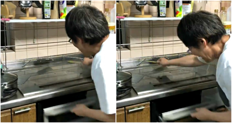 Mom Uses Hilarious ‘Drum Beat’ to Scare Away Cockroach in Kitchen