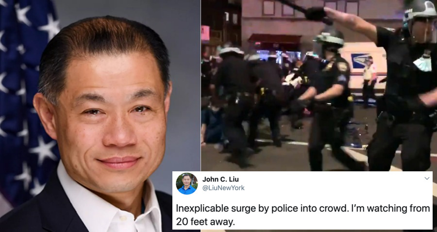 NY State Senator John Liu Witnesses Police Charge at Protesters for No ...