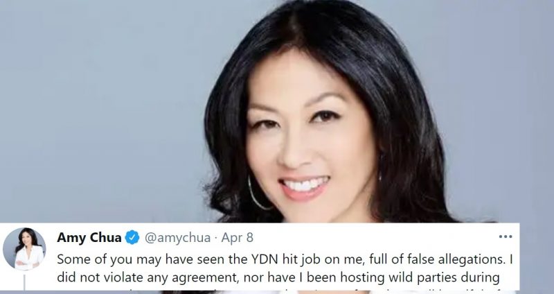 'Tiger Mom' Amy Chua Slams Allegations of Hosting Drunken Dinner ...