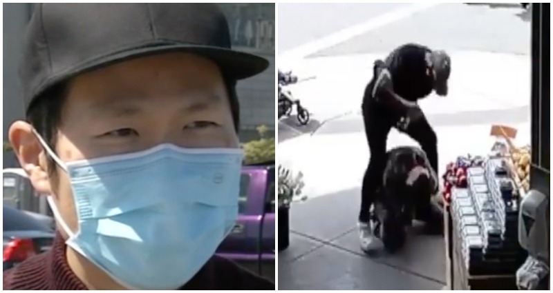 Asian American Father Walking With 1-Year-Old Son in Stroller ...