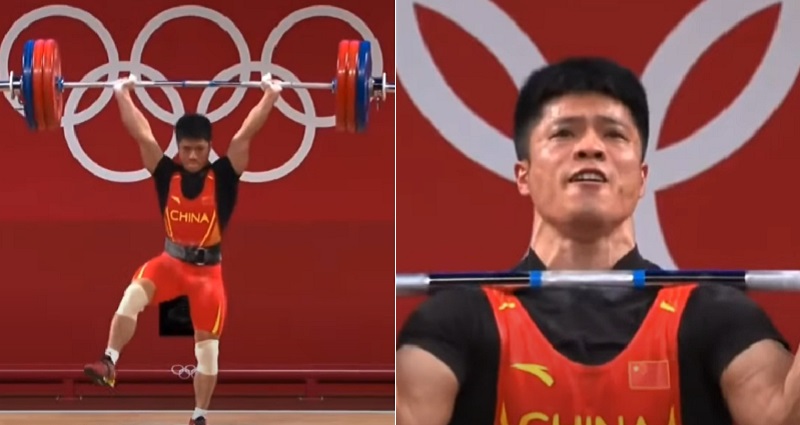China’s weightlifter showcases one-legged ‘flamingo’ lift before ...