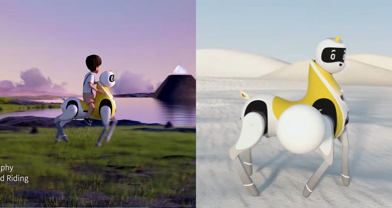 Chinese tech company unveils ‘Little White Dragon’ pony robot that kids can ride