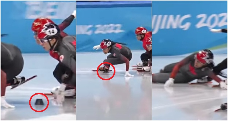 Viral Olympics GIF allegedly shows Team China speed skater push puck to ...