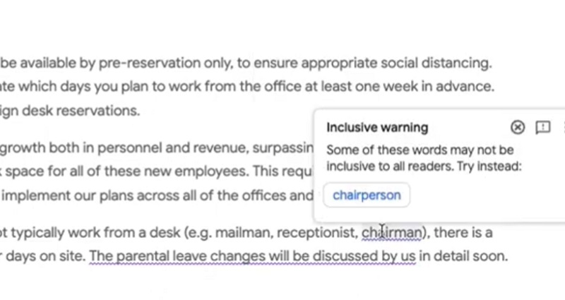Google pauses new feature that suggested 'inclusive language ...