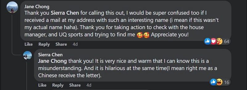 Confusion after Chinese woman receives letter from university addressed ...