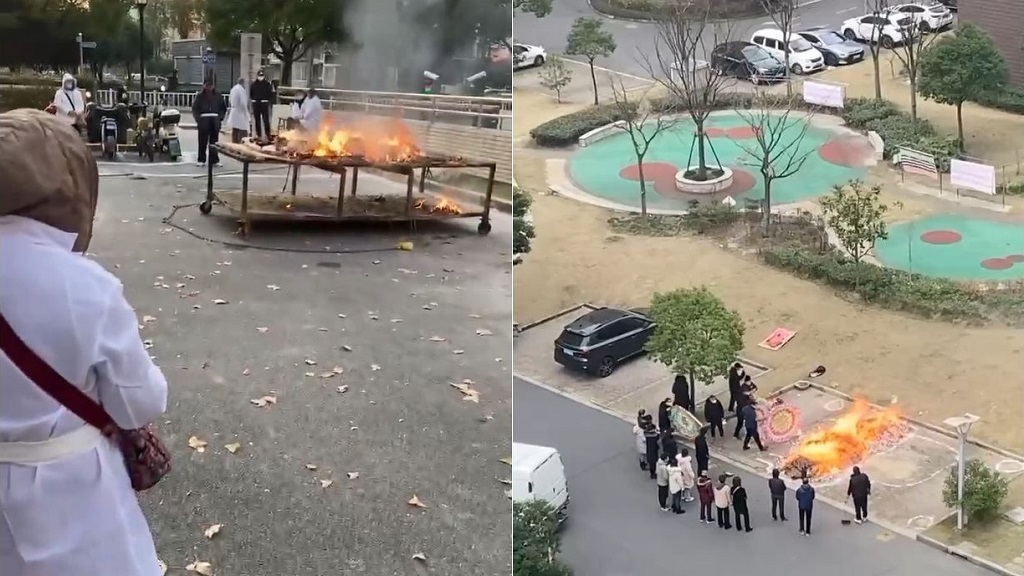 Videos show bodies in China being burned on the streets as crematoriums ...