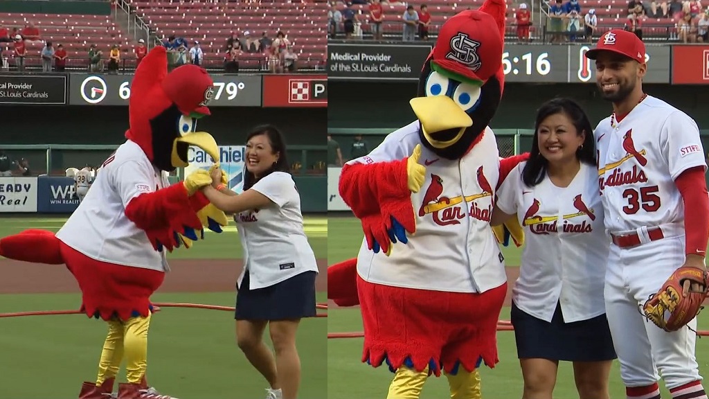 Journalist Michelle Li throws first pitch at St. Louis Cardinals' 1st ...