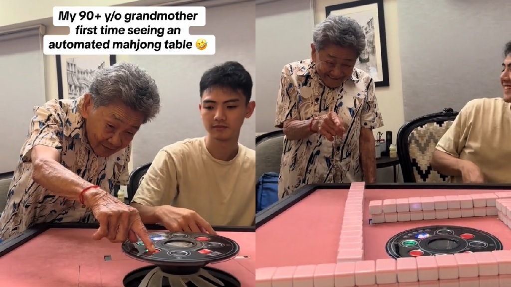 Watch: Singaporean grandma's 'so cute' reaction to automated mahjong table
