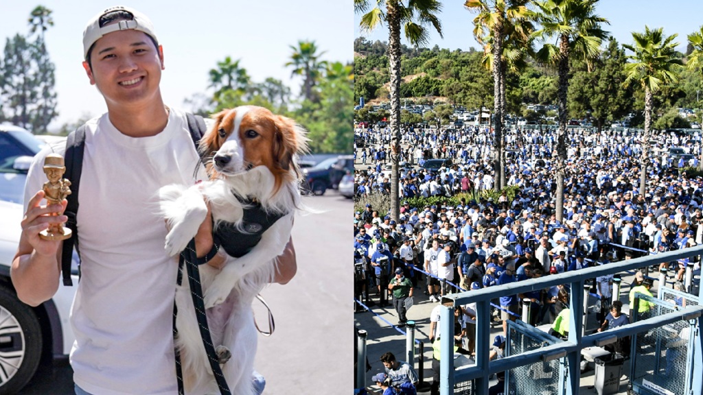 Fans line up hours for Shohei Ohtani bobblehead