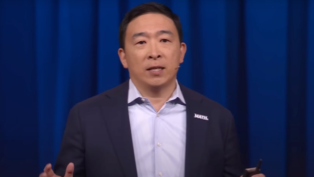 Andrew Yang advocates against voting for third-party candidate in November