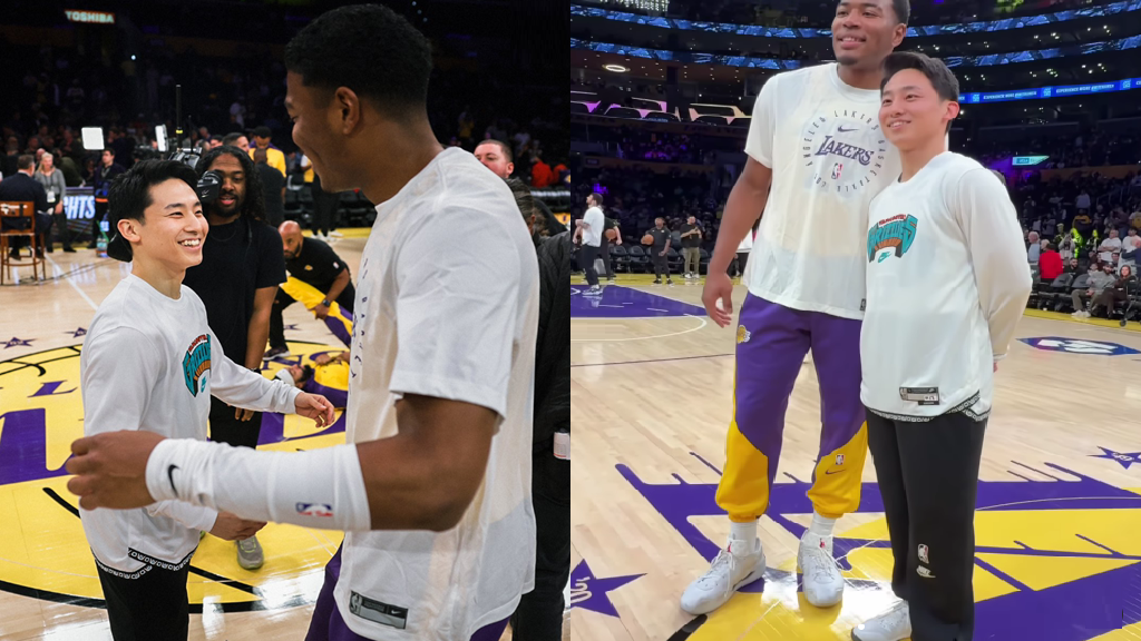 Japanese NBA stars Kawamura and Hachimura share moment in Lakers ...