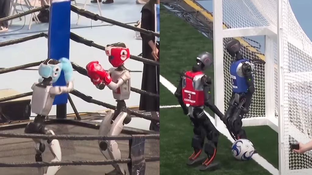 Robots dance and spar as Beijing hosts 1st World Humanoid Robot Games ...